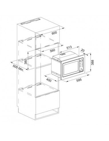 Microondas Franke Con Grill FSM 25 MW XS Inox
